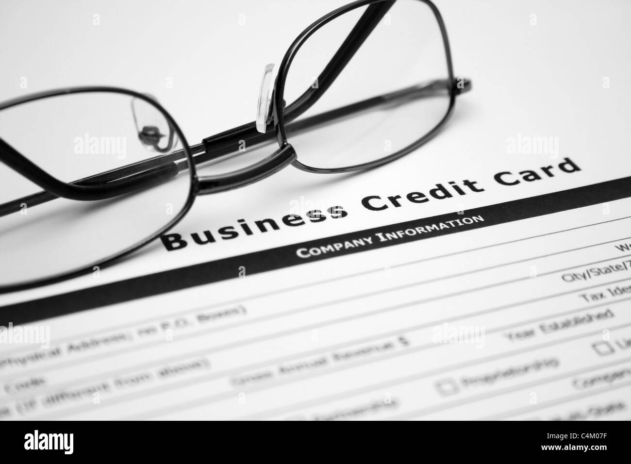 Business credit card form Stock Photo - Alamy