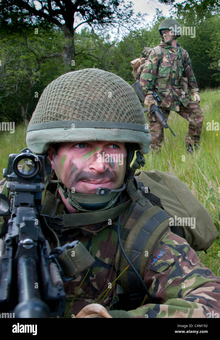 TA soldiers training on Sennybridge military training area in Wales ...