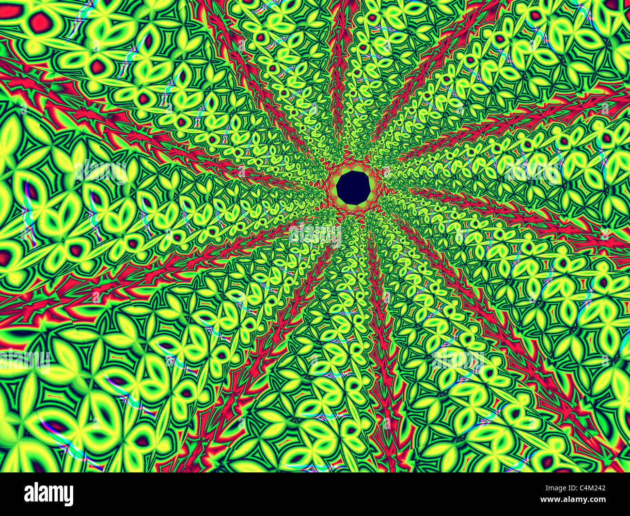 A Complex Computer Generated Fractal Pattern With Leaves Stock Photo ...