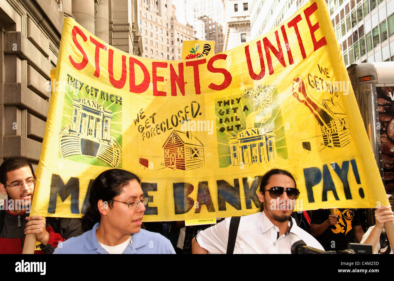 New York City, a protest against big banks, war, racial discrimination ...