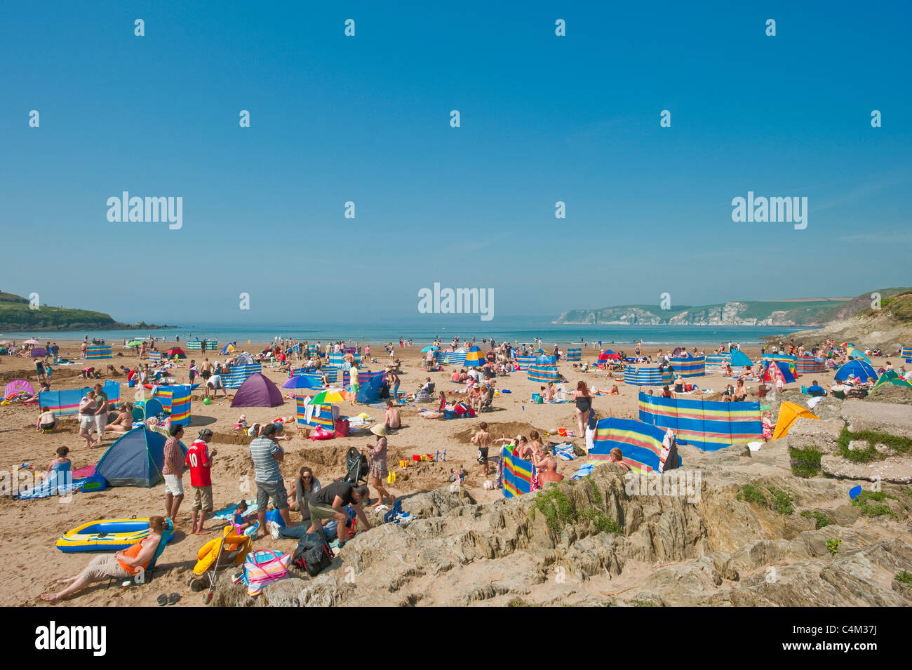 Typical English Beach Scene On High Resolution Stock Photography and ...