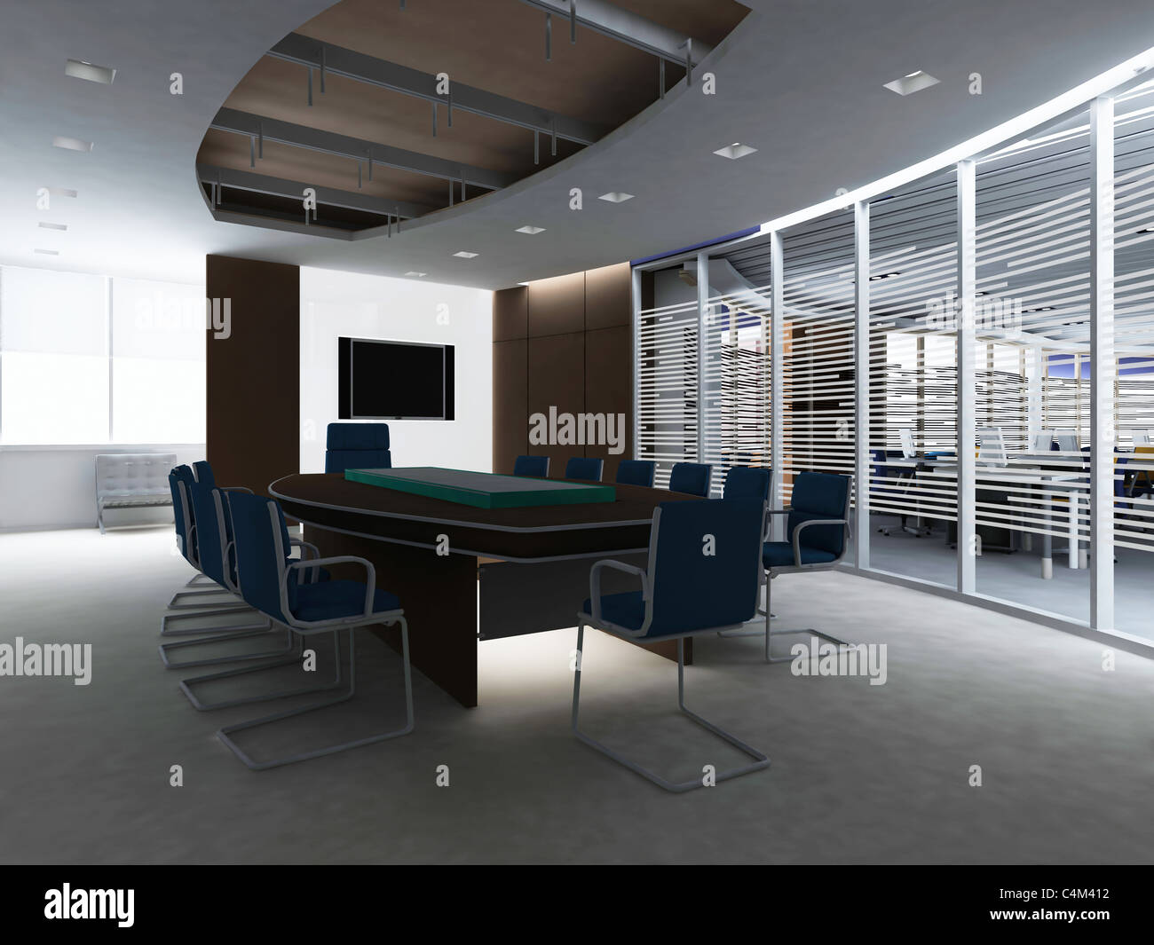 the computer generated image of the modern conference hall Stock Photo ...