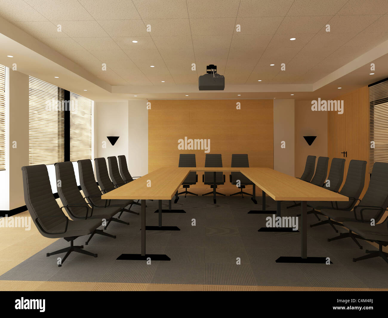 the computer generated image of the modern conference hall Stock Photo ...