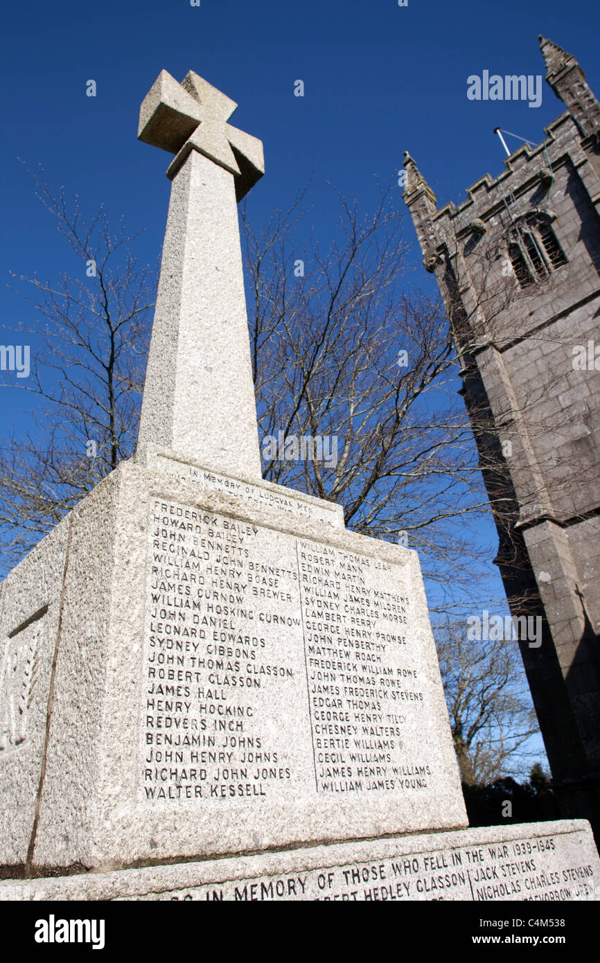 Ludgvan Church; war memorial; Cornwall Stock Photo - Alamy