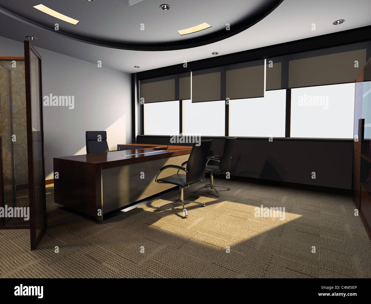 modern office interior 3d rendering Stock Photo - Alamy