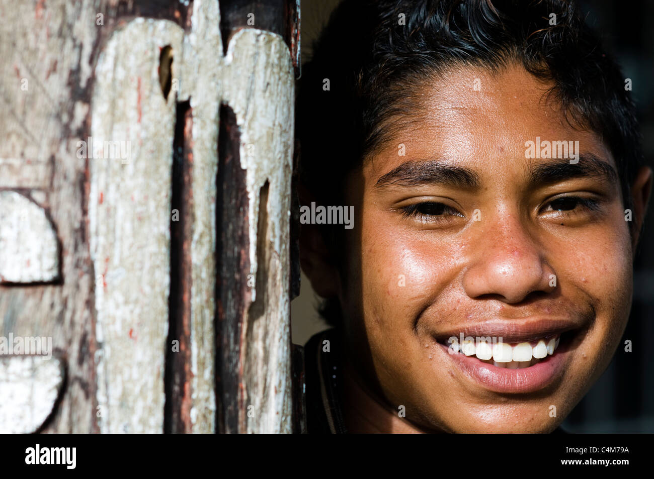 tribal totem in village moni flores indonesia Stock Photo - Alamy