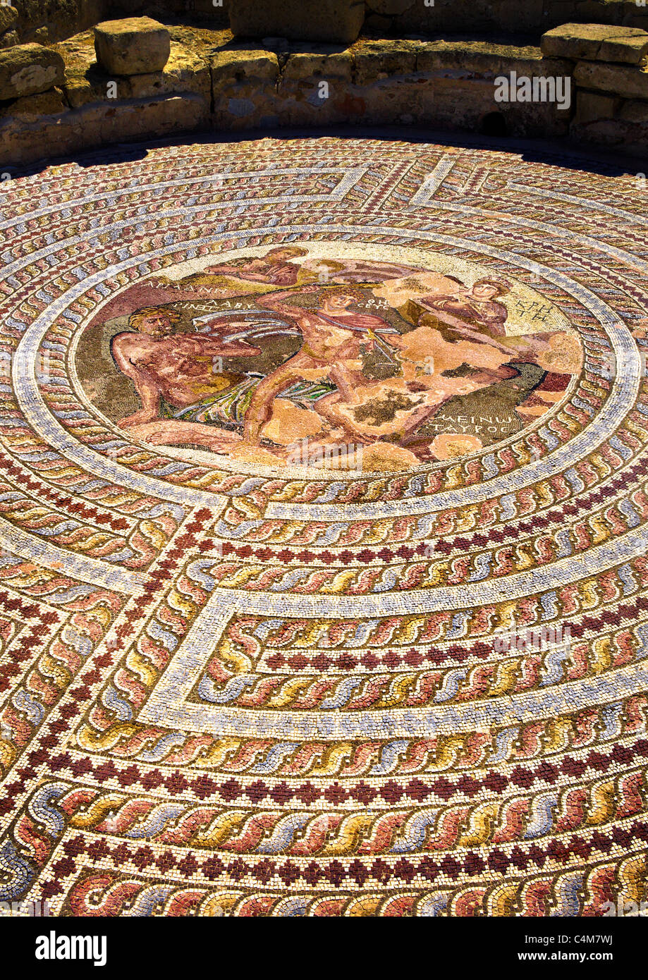 Roman mosaic,House of Theseus,Archaeological Park,Kato,Paphos,Pafos ...