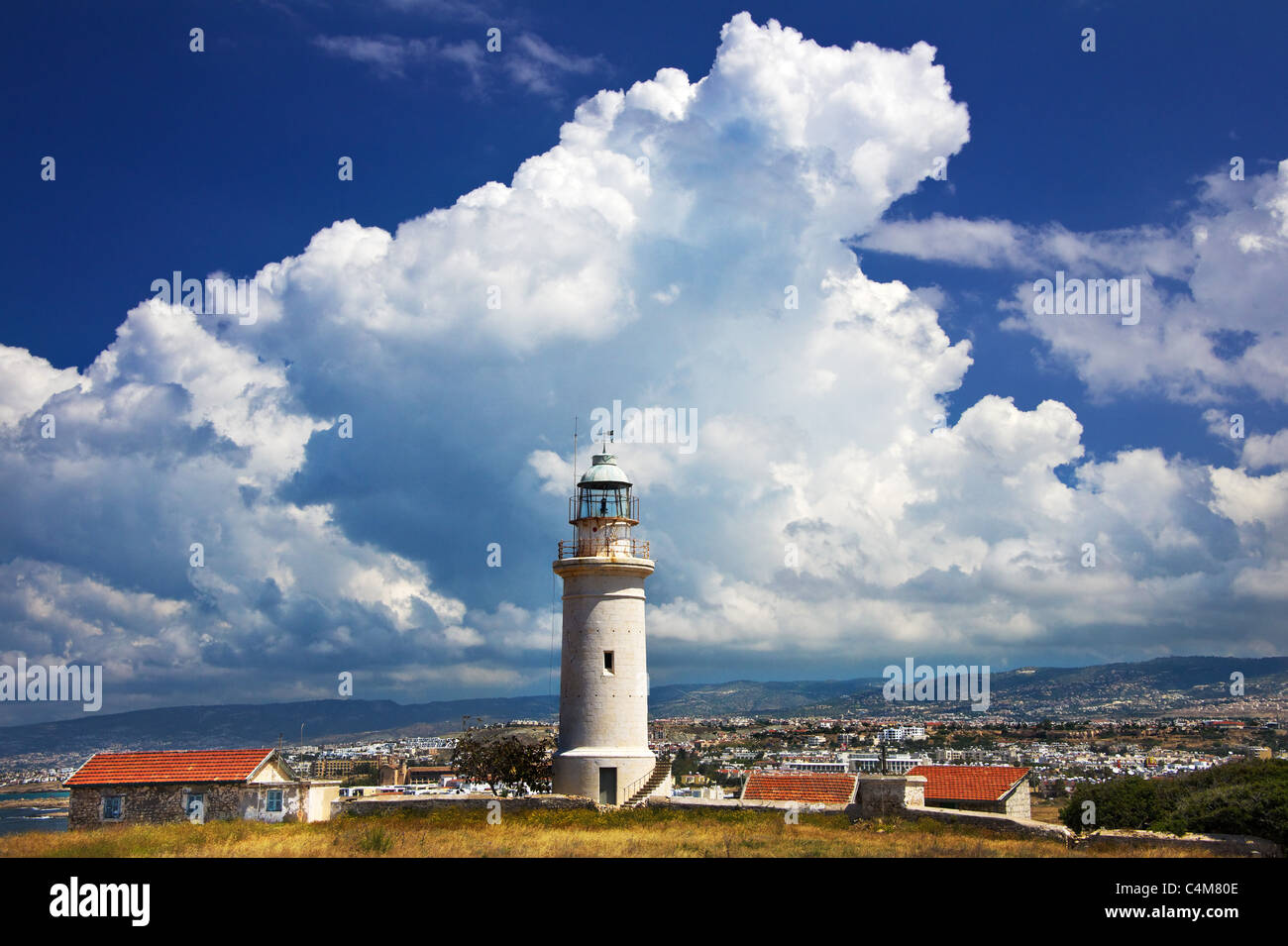 Paphos lighthouse,Archaeological Park,Pafos,Paphos,Cyprus Stock Photo ...
