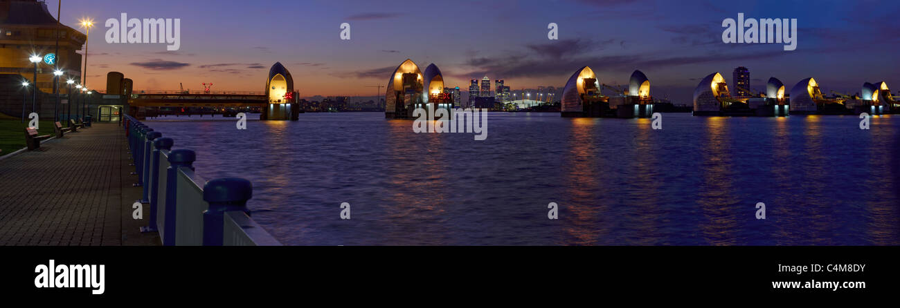 Thames Barrier at Sunset Very Hi Res Stock Photo - Alamy