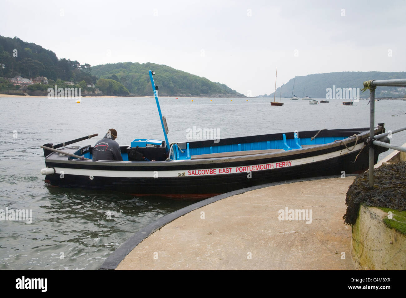 small ferry boat at Salcombe in south devon Stock Photo - Alamy