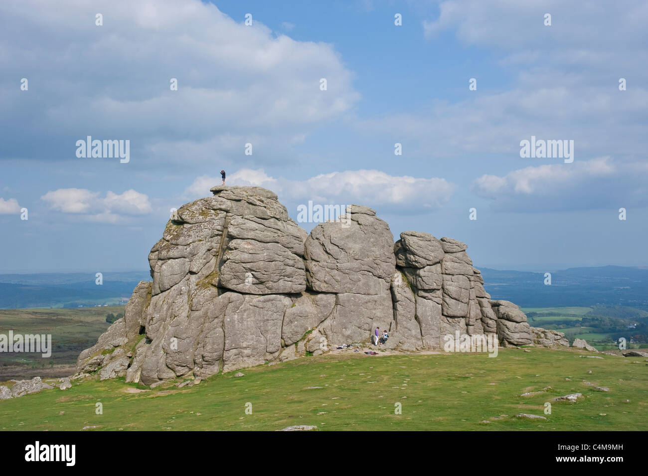 Dartmoor National Park Haytor Hay Tor rocks people Stock Photo - Alamy