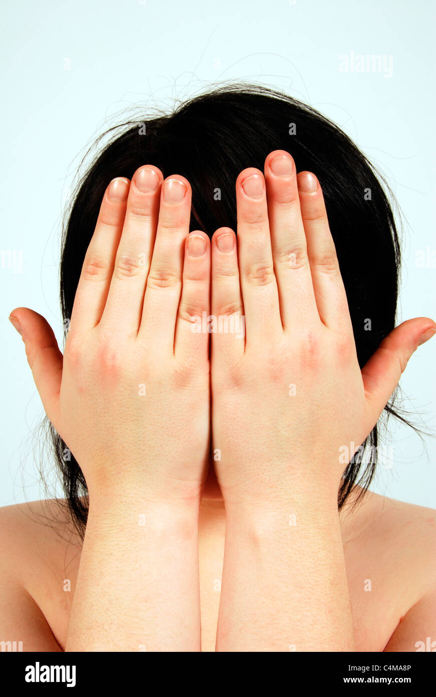 Hands over face hi-res stock photography and images - Alamy