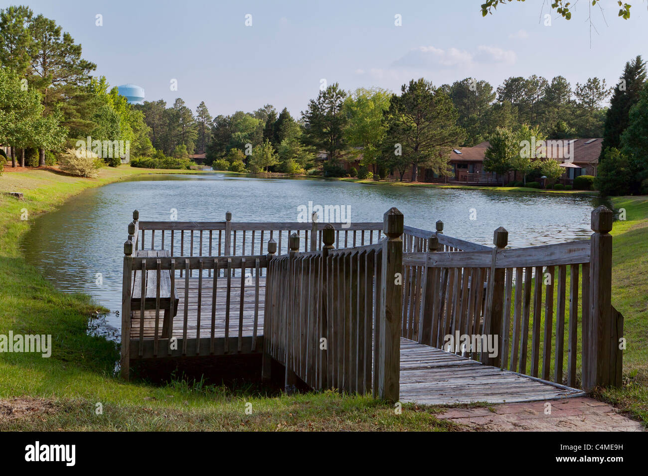 Residential lagoon & pond with a strolling boardwalk ...
