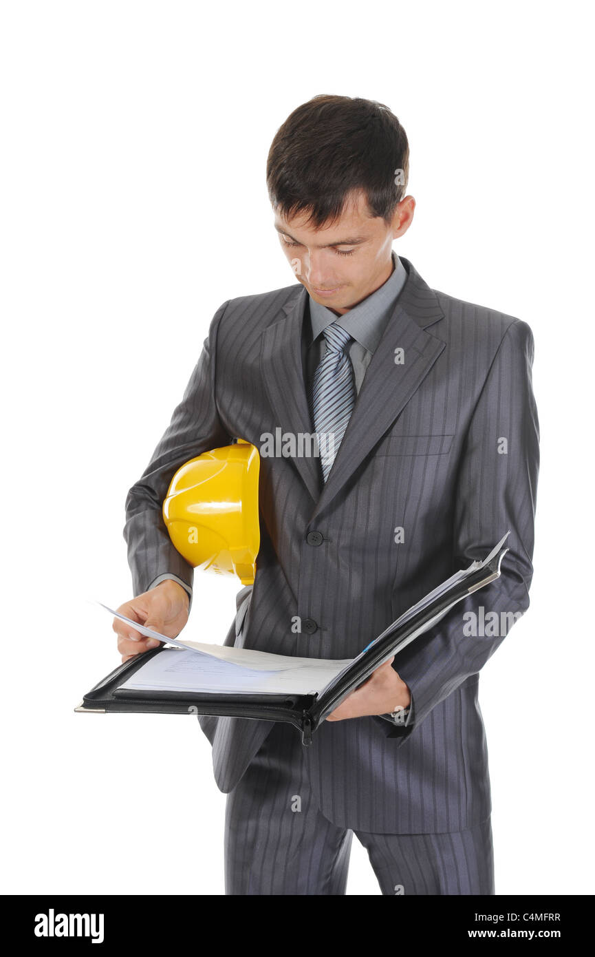 Businessman with documents Stock Photo - Alamy