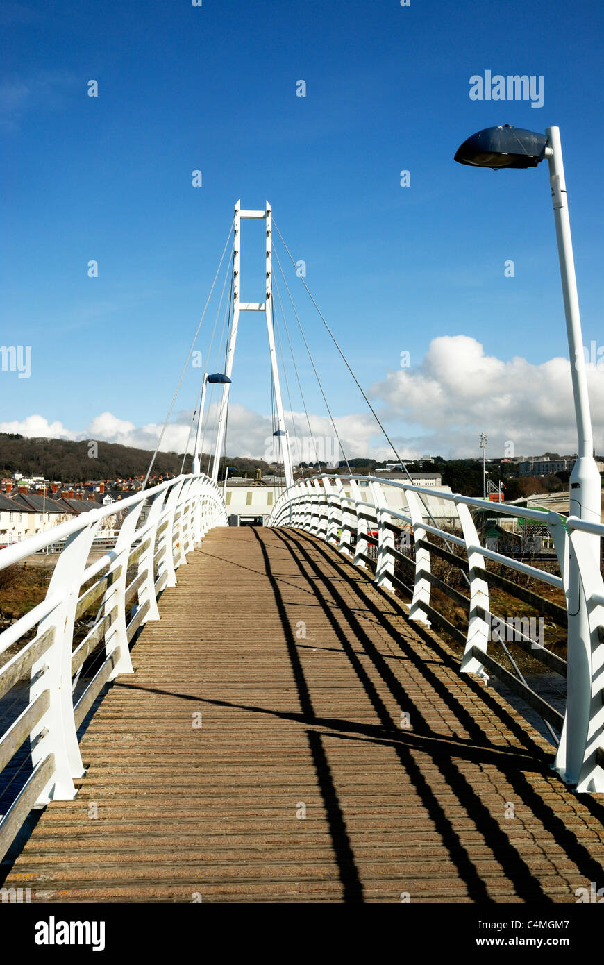 Pedestrian suspension bridge, Aberystwyth, Wales Stock Photo - Alamy