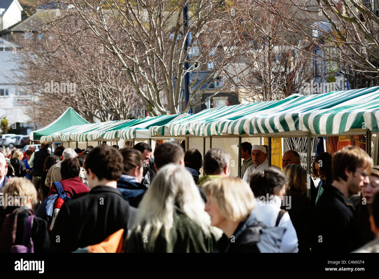 Farmer's Market at Aberystwyth, Wales Stock Photo - Alamy