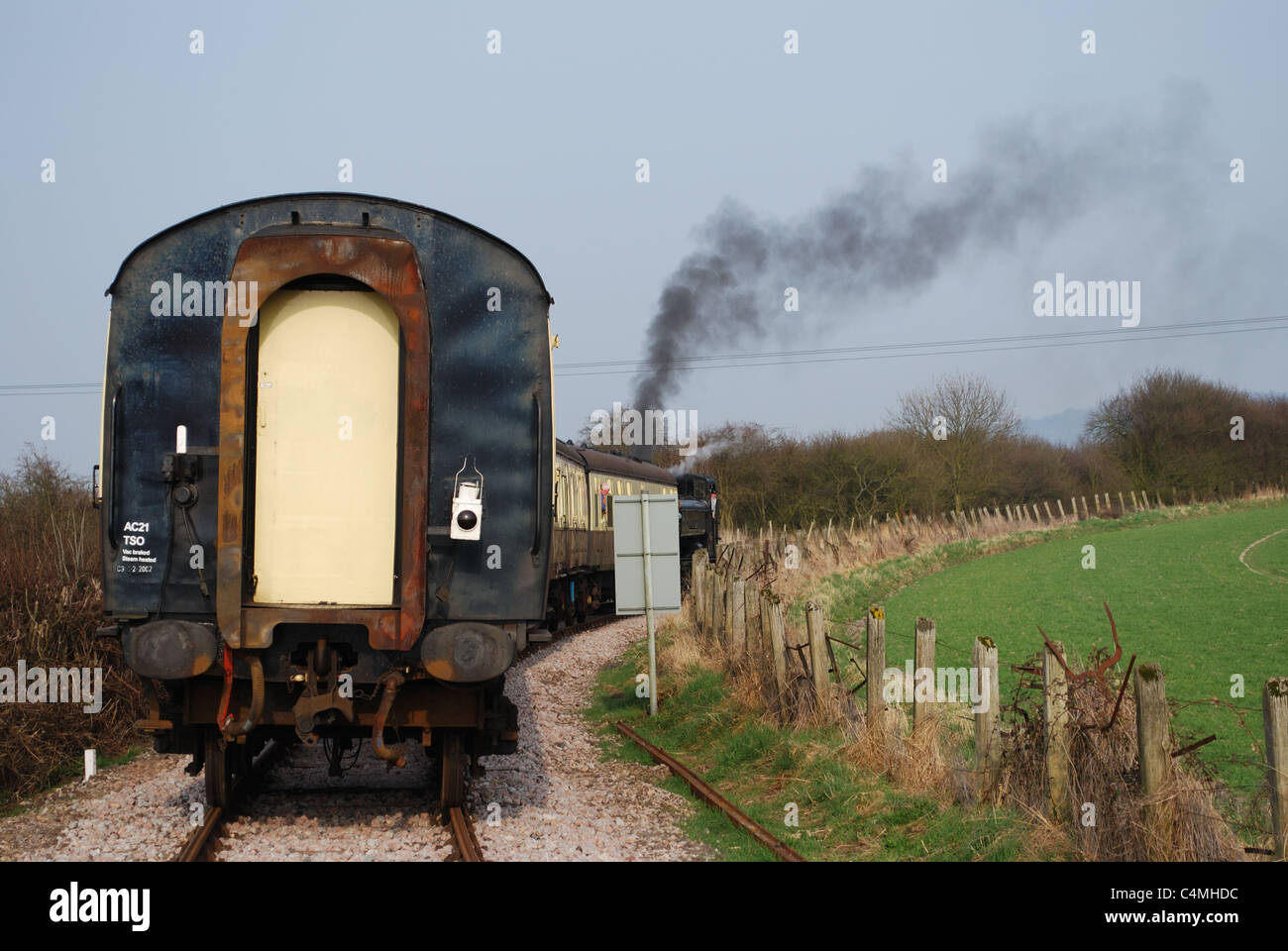 Steam hauled train at Princes Risborough, Icknield Line from Chinnor ...