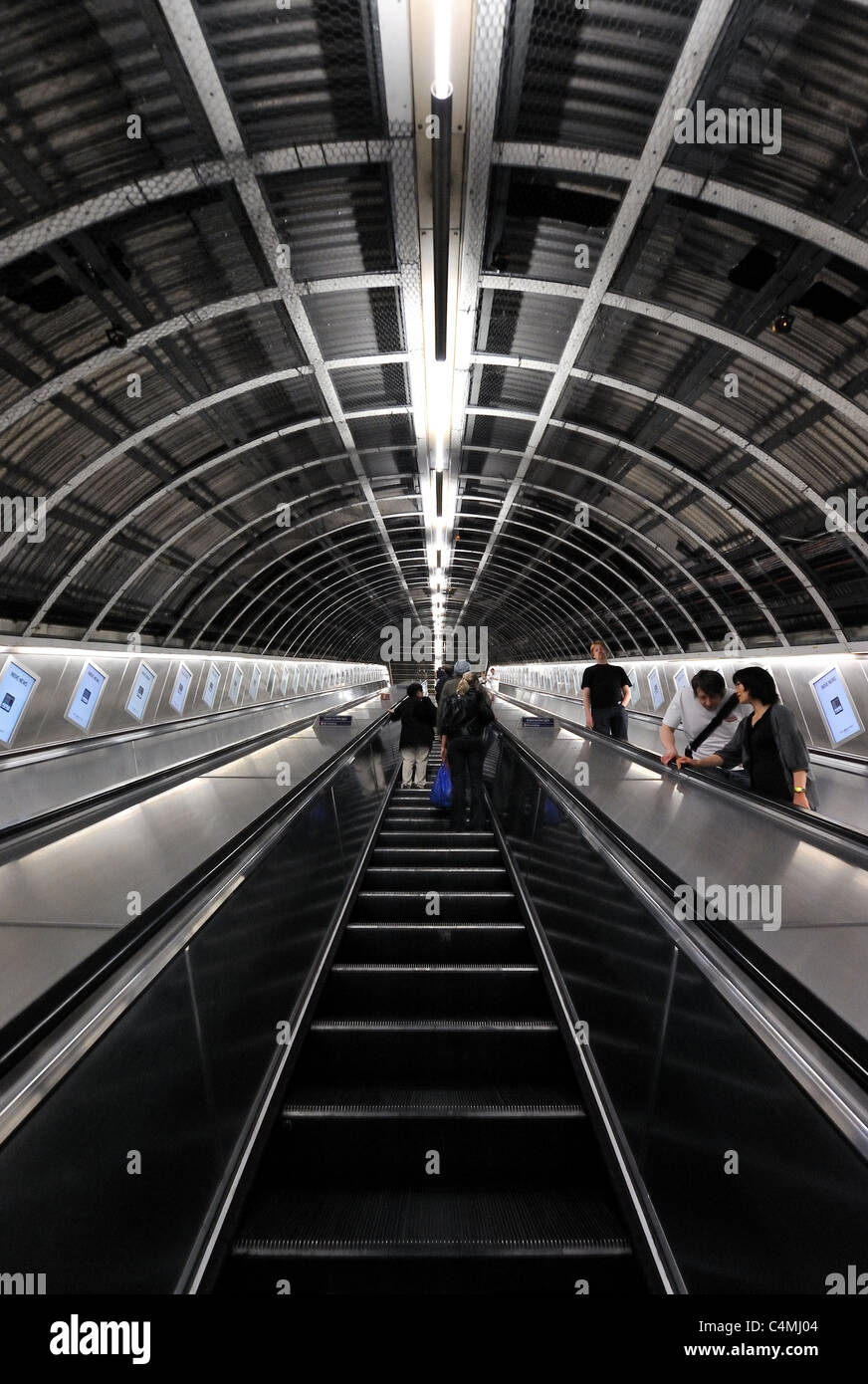 Escalators on the London Underground tube system Stock Photo - Alamy