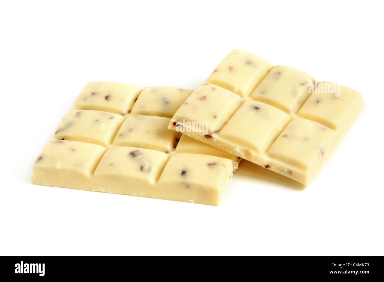 White chocolate pieces with fruits Stock Photo - Alamy