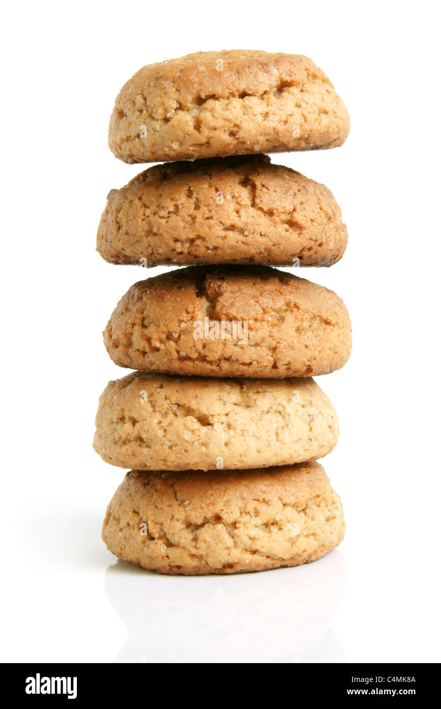 Shortbread oatmeal cookies isolated Cut Out Stock Images & Pictures - Alamy