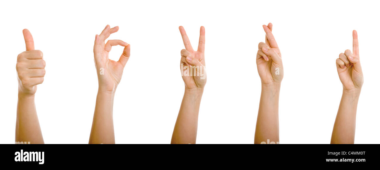 Helping Hand Thumbs Up Positiv Sign Symbol Stock Photo - Alamy