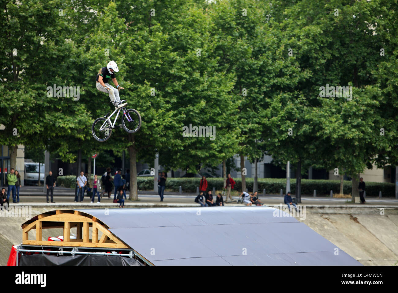 Mountain bike competition in FISE Festival, Montpellier, France Stock ...