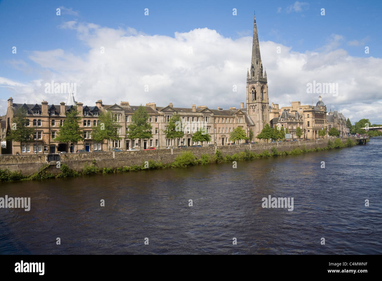 Perth Scotland May Buildings along Tay street including St Matthew's ...