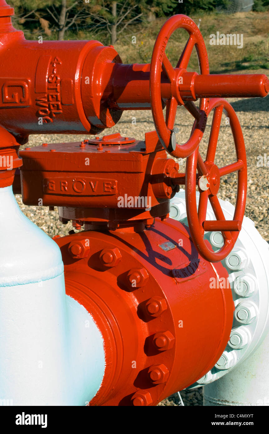 colorful natural gas pipe valves Stock Photo - Alamy