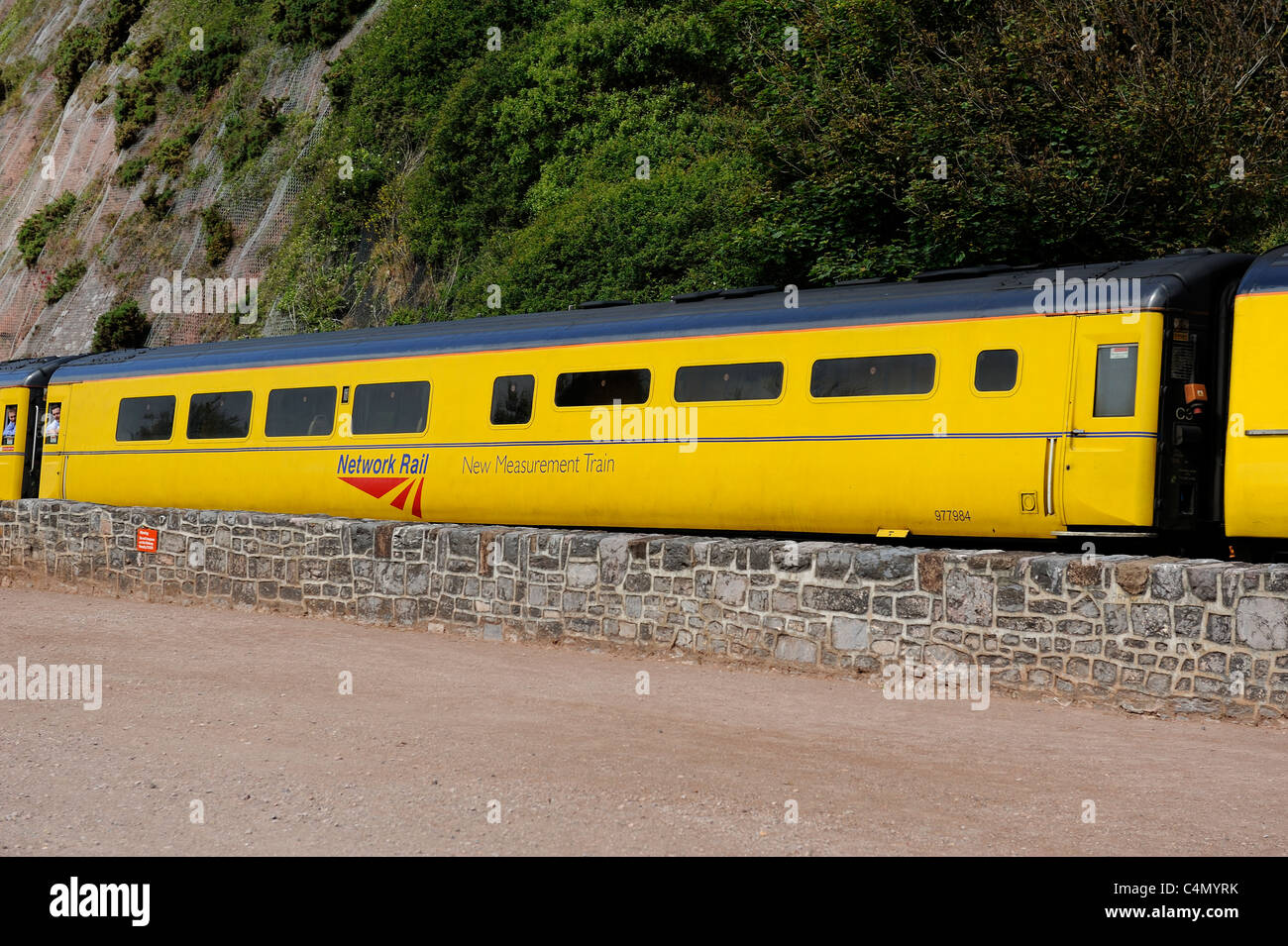 network rail measurement train passing teignmouth devon england uk ...