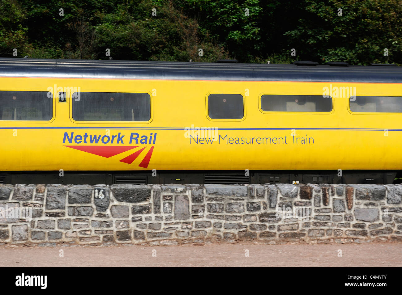 network rail measurement train passing teignmouth devon england uk ...
