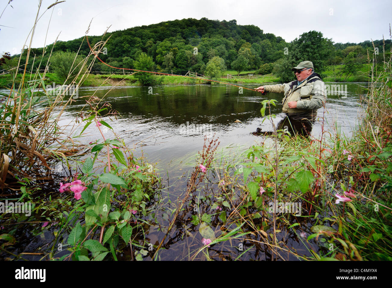 Gwilym Hughes, fishing guide on the River Dee, North Wales Stock Photo ...