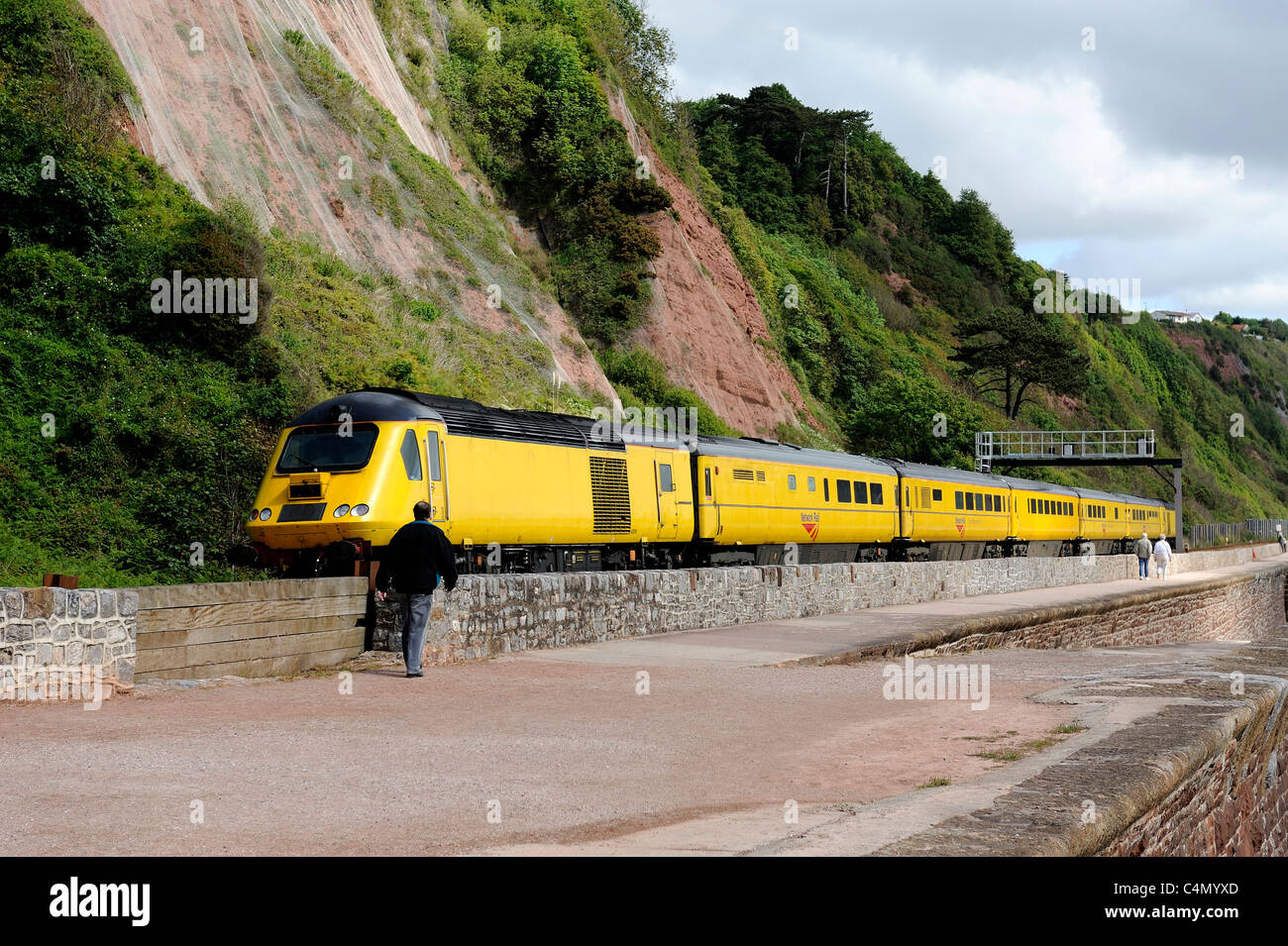 network rail new measurement train passing teignmouth devon england uk ...