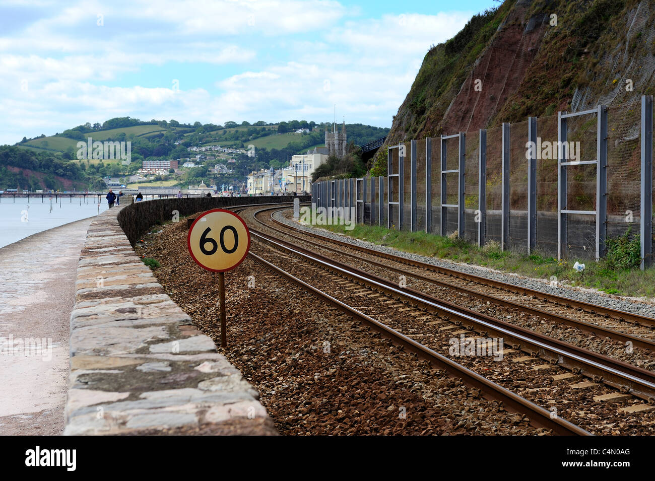 60 miles per hour speed limit sign teignmouth devon england uk Stock ...