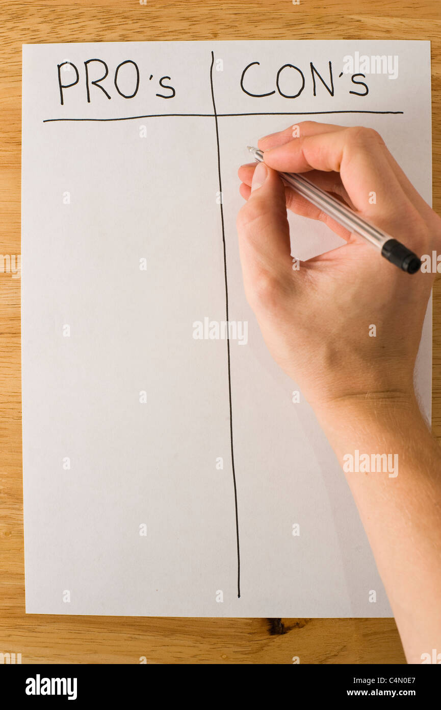 Pro and cons hi-res stock photography and images - Alamy