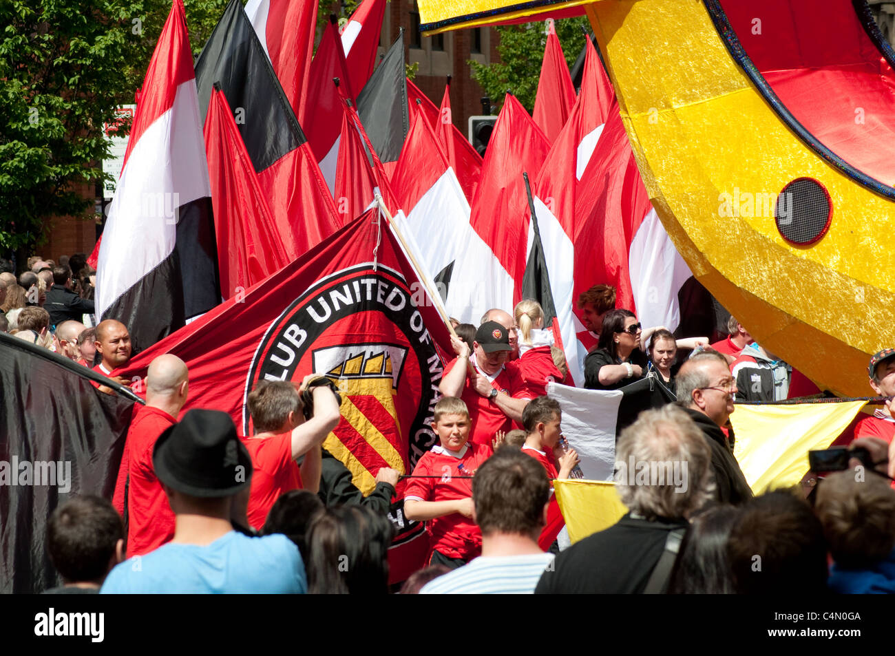 FC United supporters in the 2nd Manchester Day Parade, 2011.An ...