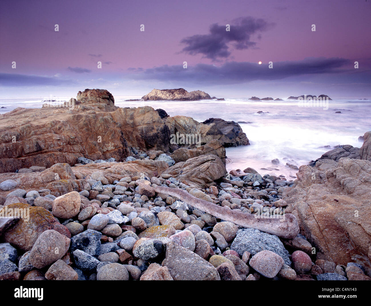 Sunset along the coast of Pebble Beach, California Stock Photo - Alamy
