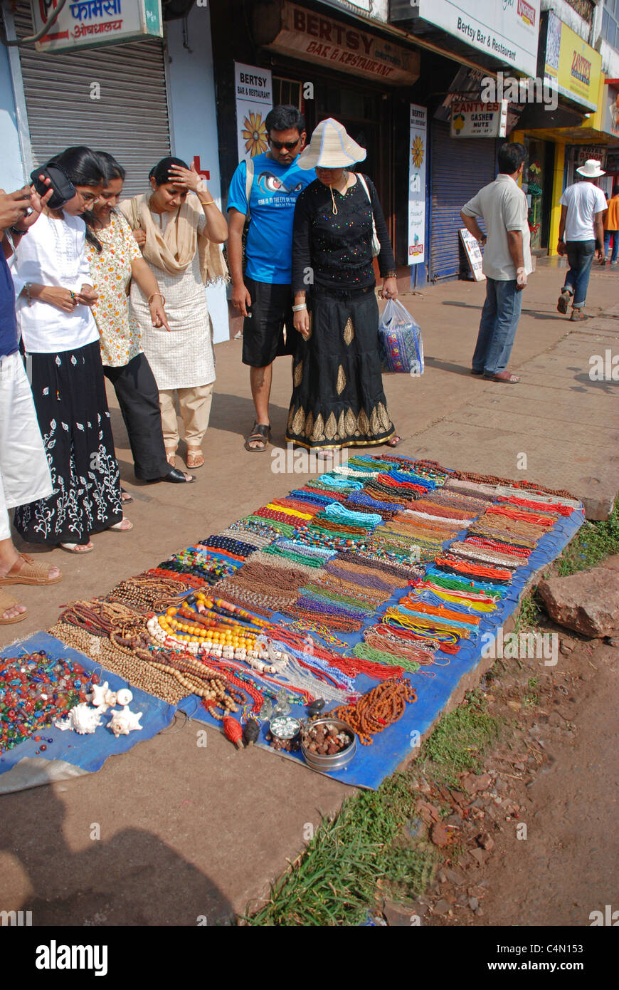 tourists at goa street shopping Stock Photo - Alamy
