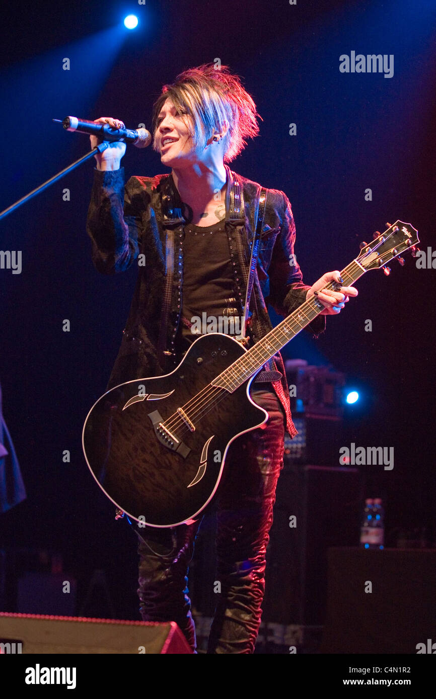 Japanese singer, Miyavi perform on the concert in Budapest, Hungary ...