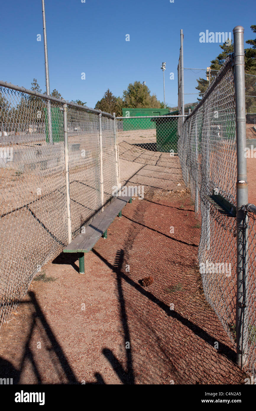 Old weathered baseball benches Stock Photo - Alamy