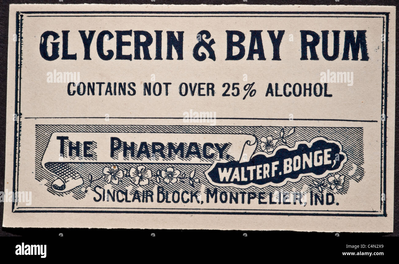 Antique prescription drug label Stock Photo - Alamy