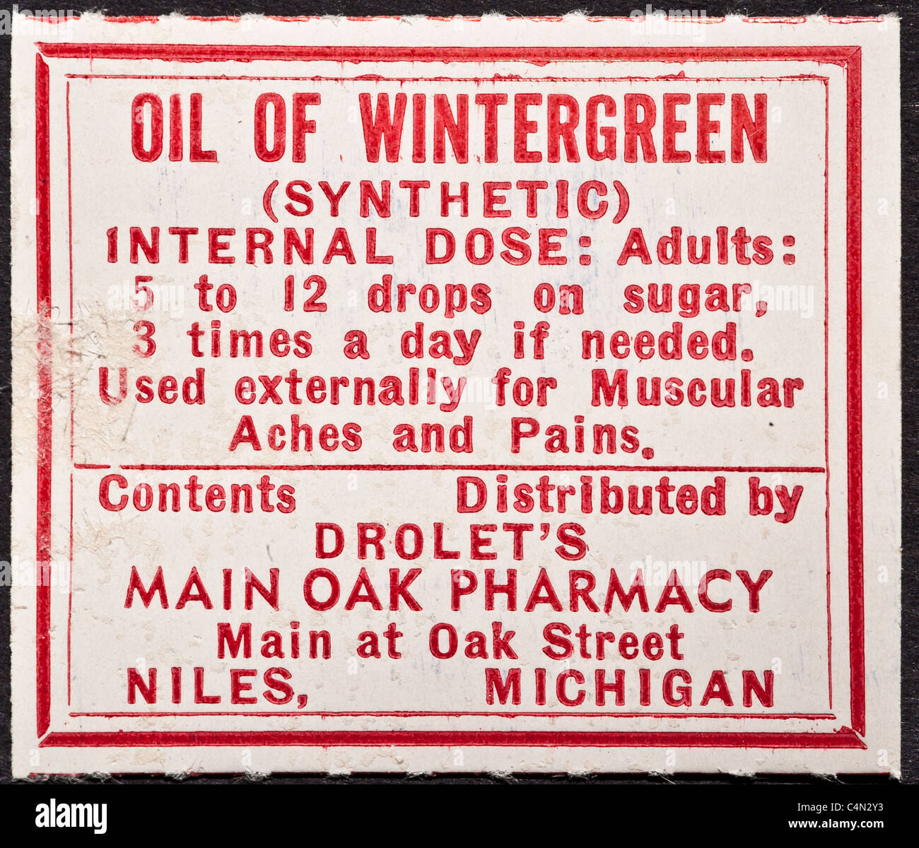 Antique prescription drug label Stock Photo - Alamy