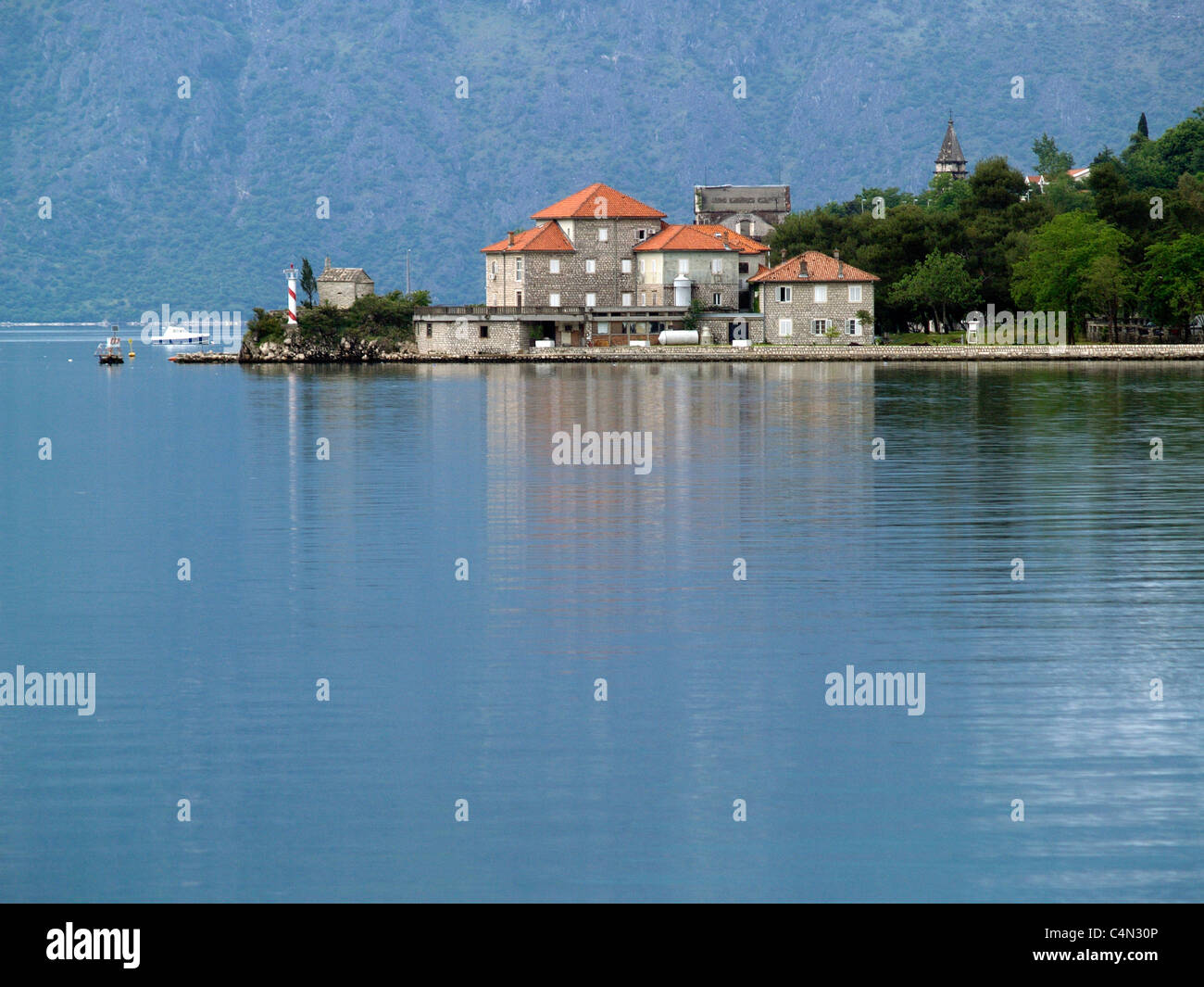 Kotor bay seaview daytime spring long focus Stock Photo - Alamy