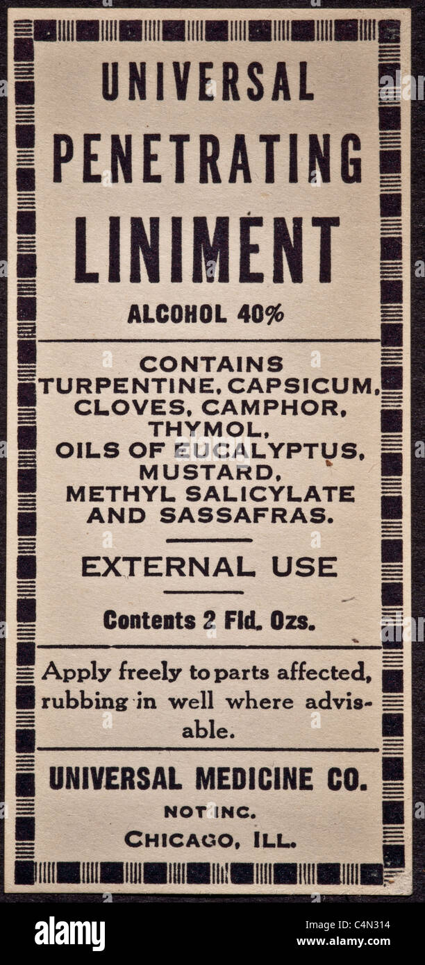 Antique prescription drug label Stock Photo - Alamy