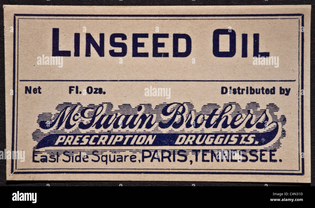 Antique prescription drug label Stock Photo - Alamy