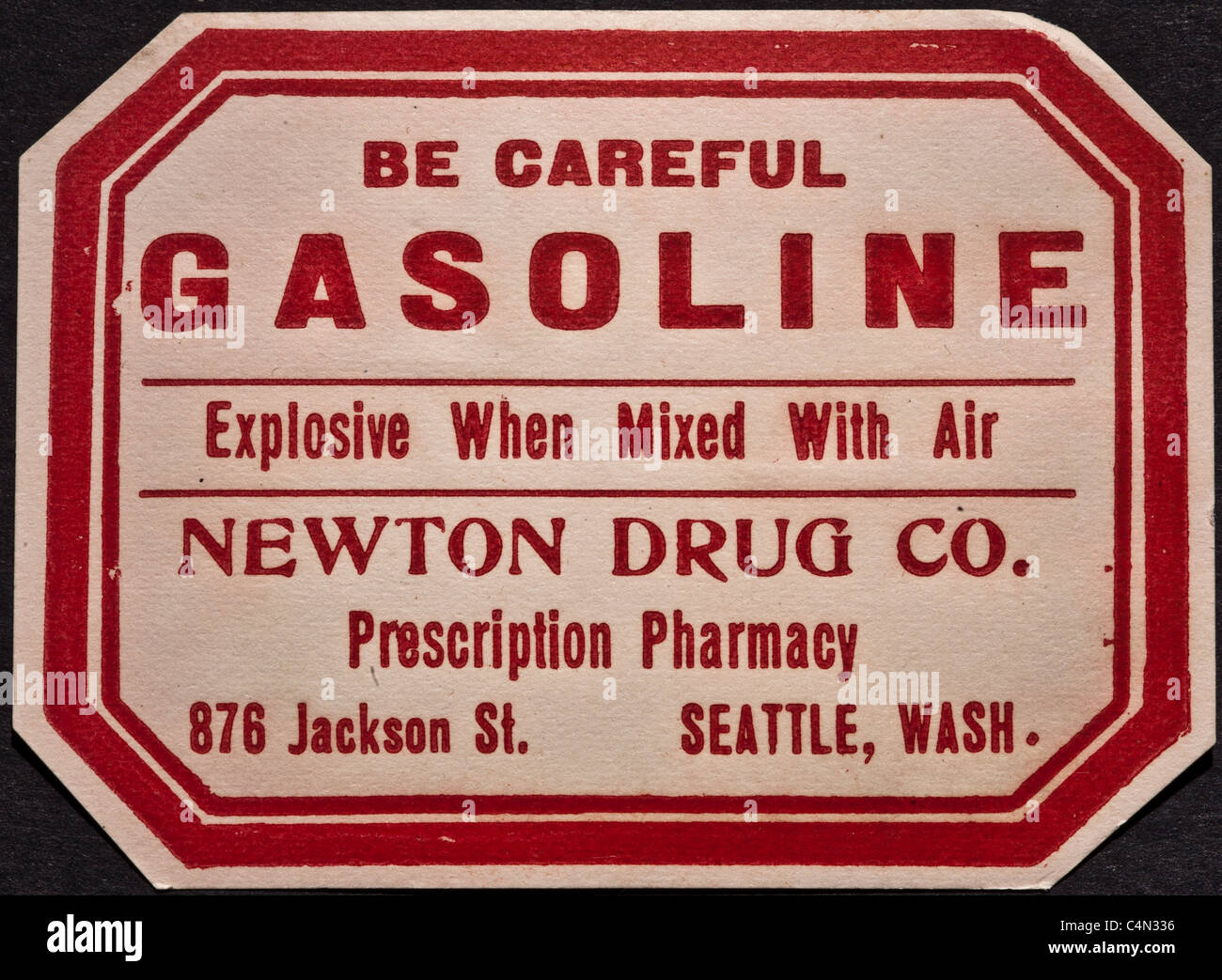 Antique prescription drug label Stock Photo - Alamy