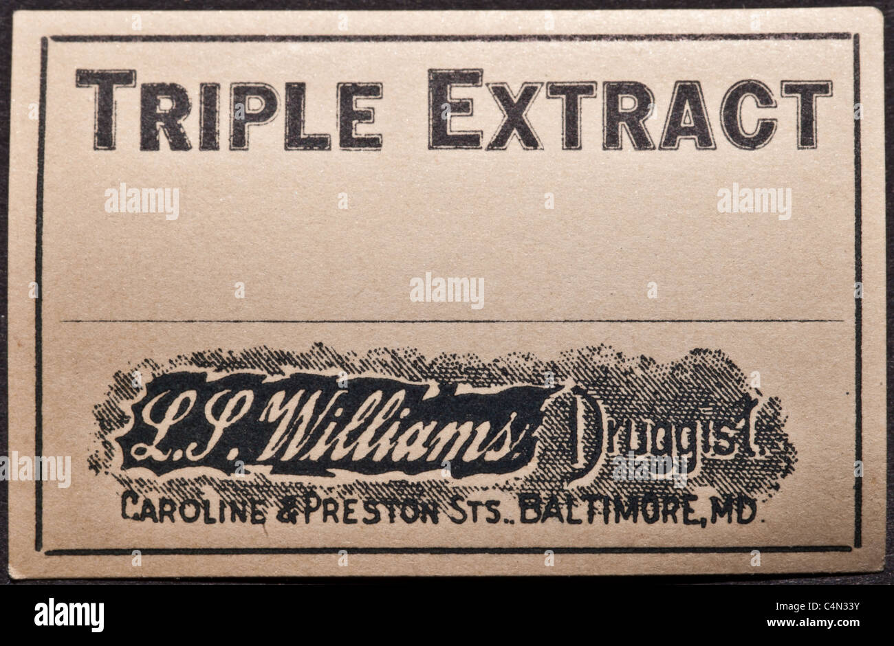 Antique prescription drug label Stock Photo - Alamy