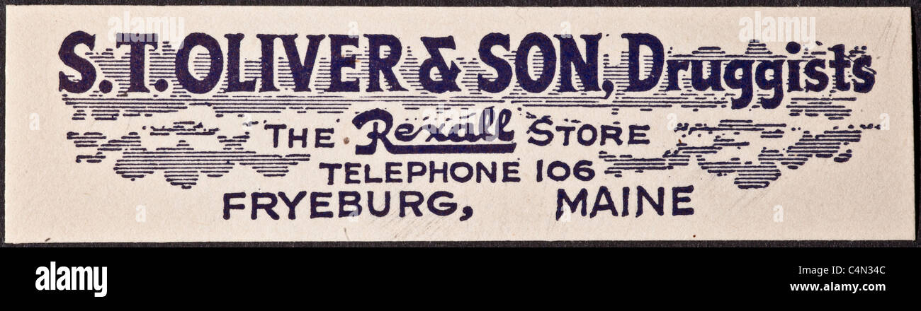 Antique prescription drug label Stock Photo - Alamy