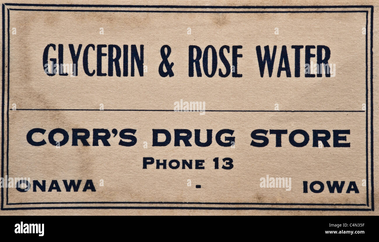 Antique prescription drug label Stock Photo - Alamy