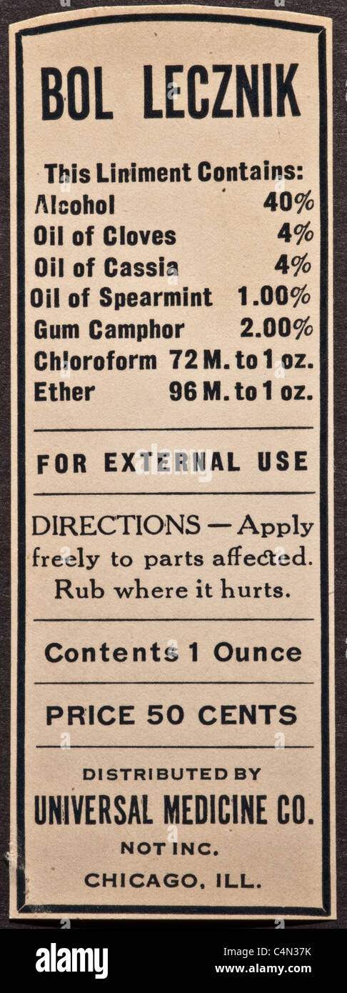 Antique prescription drug label Stock Photo - Alamy
