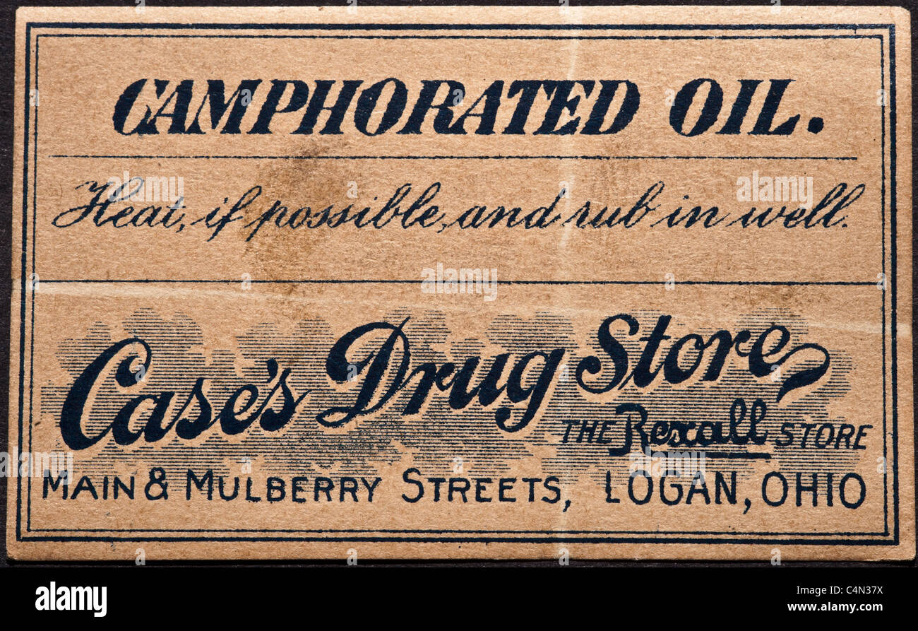 Antique prescription drug label Stock Photo - Alamy